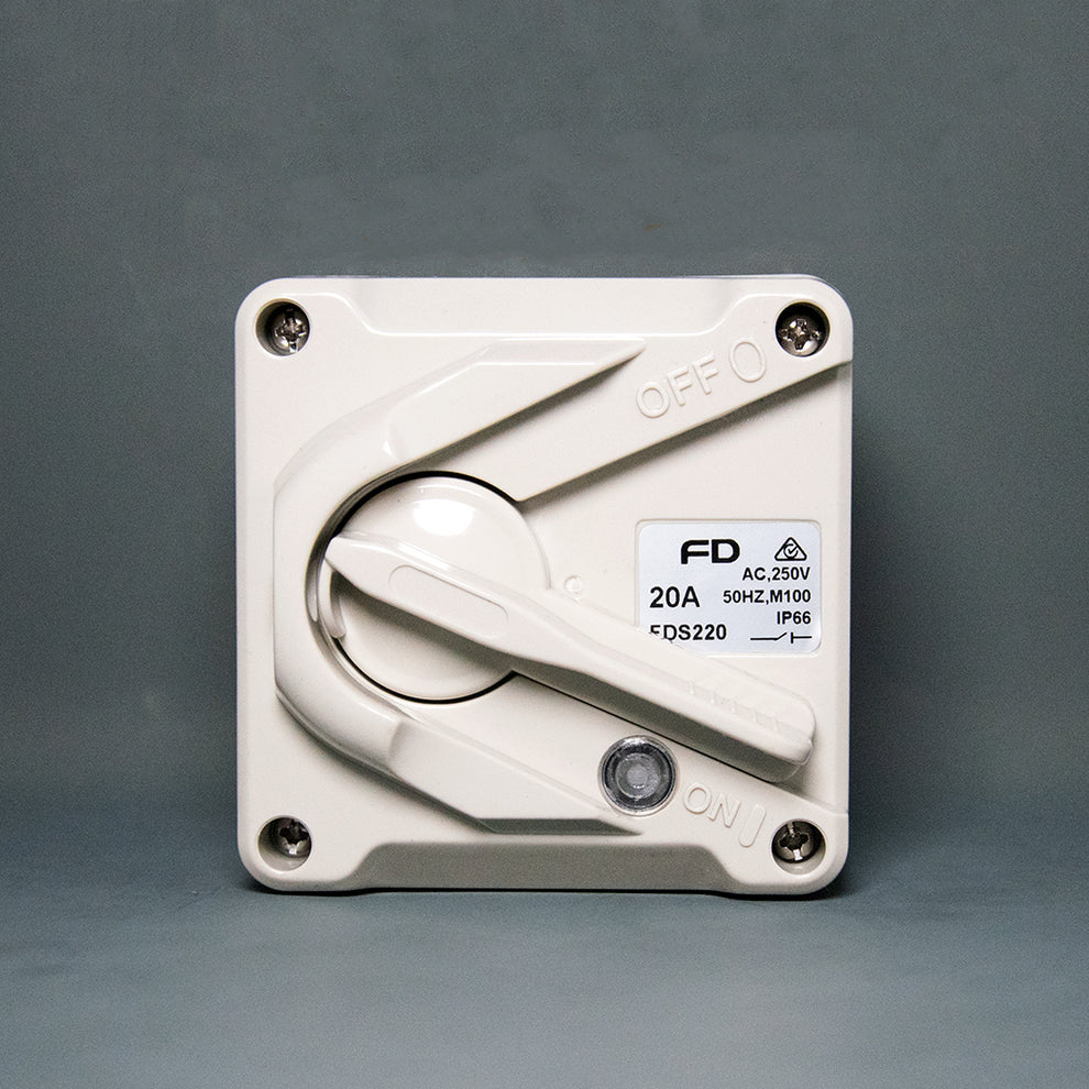 Lockable Mini Weather Protected Isolator Switch 2 Pole 20A – Star ...