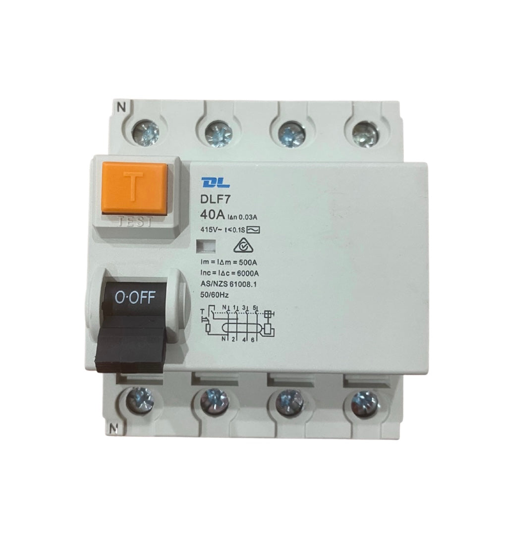 4 Pole 40A RCD Residual Circuit Breaker 6KA-A TYPE - Star Sparky Direct ...