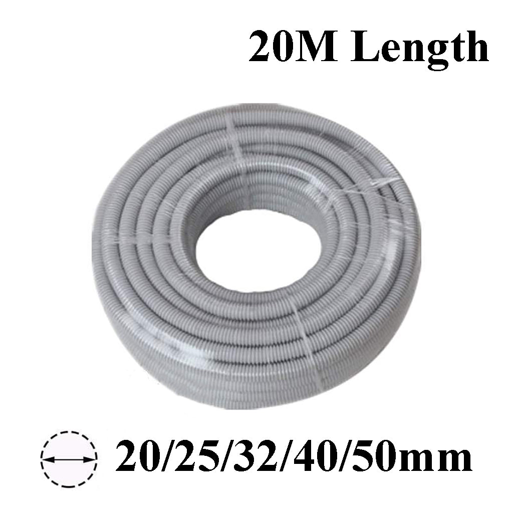 20/25/32/40/50mm | PVC | Corrugated Conduit | MD | Grey | 20M/Roll ...